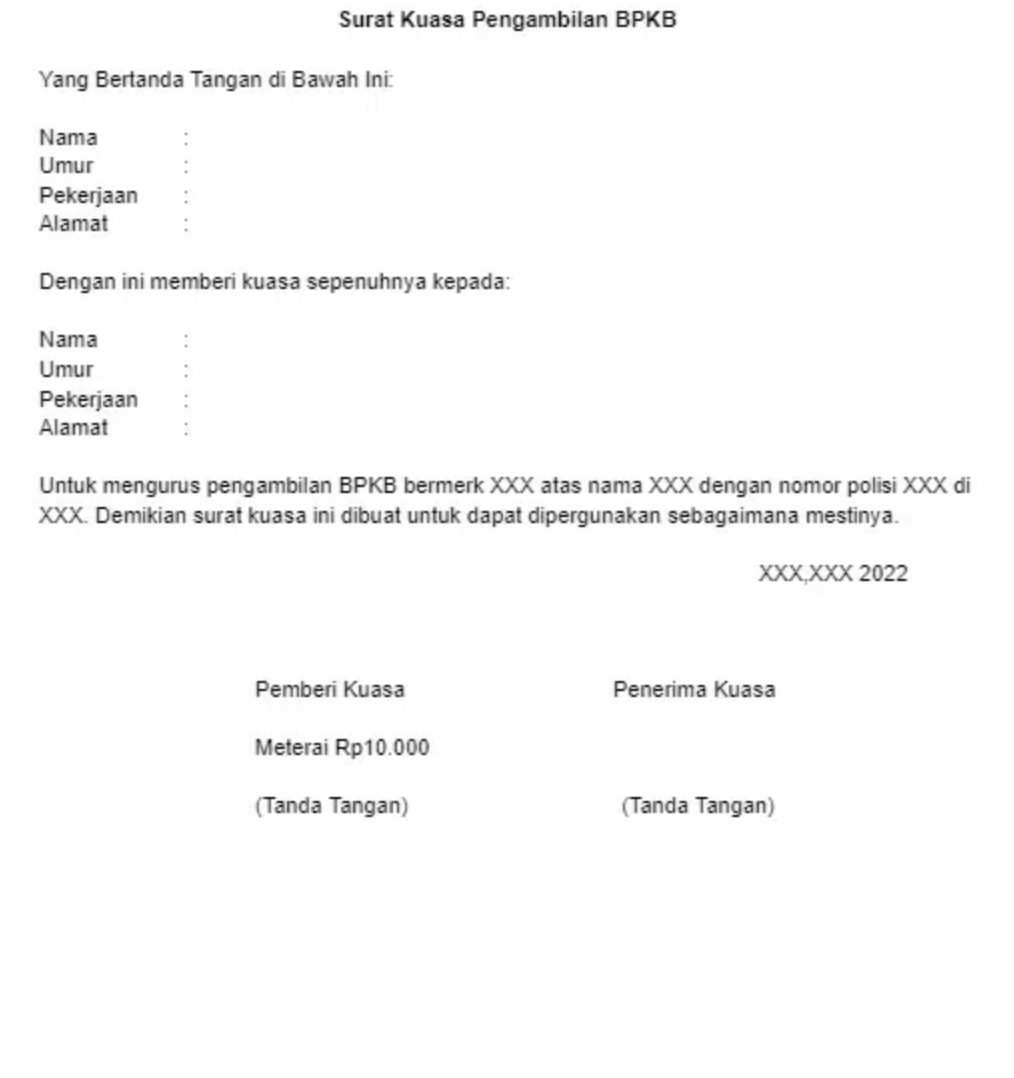 Cara Bikin Surat Kuasa Pengambilan BPKB, Mudah dan Cepat | Blog Get & Ride